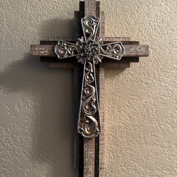 Wall Cross, Wood Cross, Metal Cross, Silver Cross, Decorative Cross ...