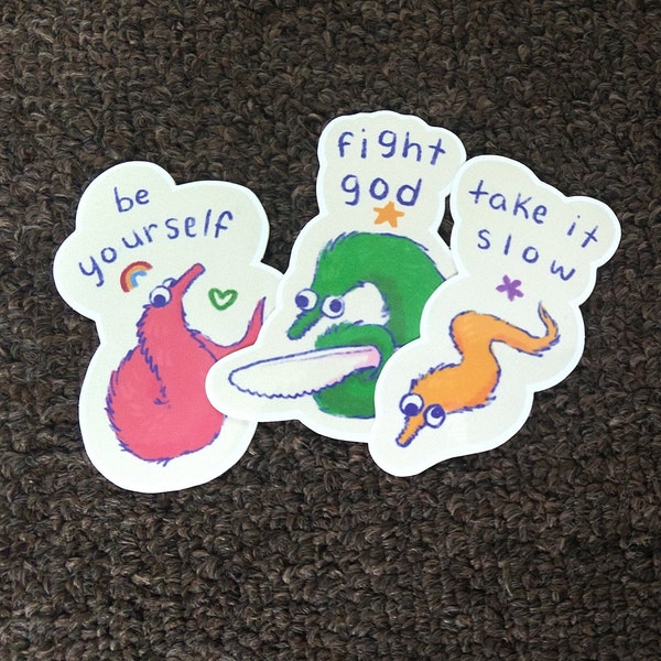 DIGITAL Fluffy Worm Sticker Pack - Etsy