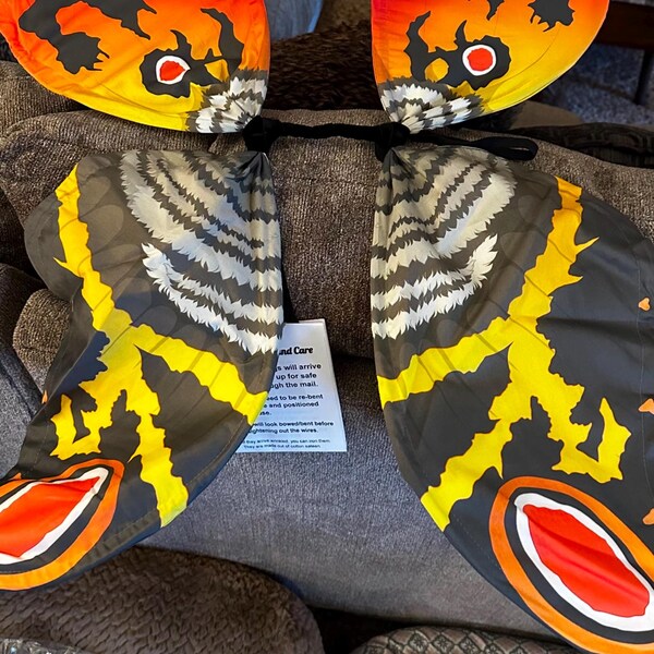 Halloween Mothman Costume Wings for Women - Black and White Moth Wings ...