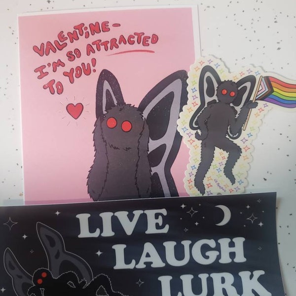 Mothman Attraction Valentine Greeting Card - Etsy
