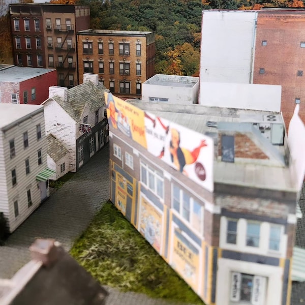 Paper Model Cardstock Building Downtown Apartments With Shops Cardstock ...