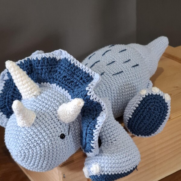 Amigurumi Crochet Pattern - Sumo the Triceratops Dinosaur (ENGLISH ONLY ...