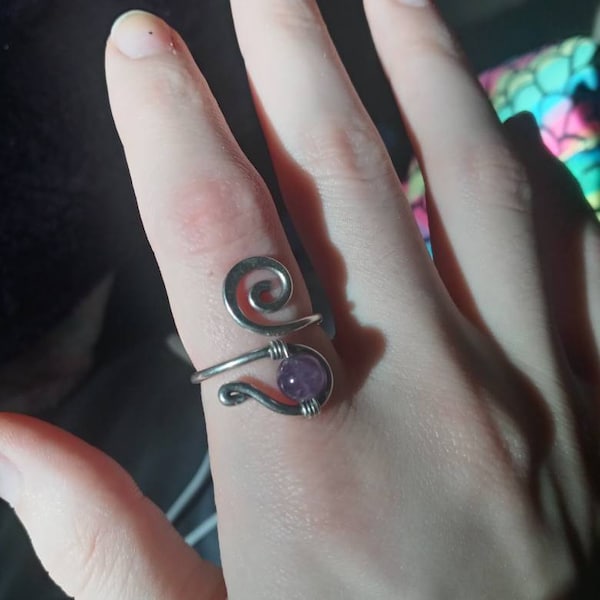 Wire Wrapped Adjustable Ring. - Etsy