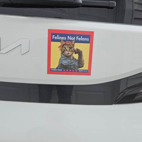 Felines Not Felons Car Magnet | Harris 2024 Magnet | Kamala Harris ...