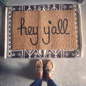 Hey Y'all Welcome Mat Quirky and Adorable Doormats for - Etsy
