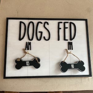 Dogs Fed, Not Fed Wooden Sign; Pet Food Reminder, Laser-cut Sign - Etsy