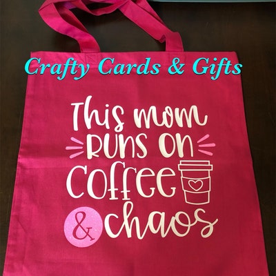 This Mom Runs on Coffee & Chaos SVG, Funny Cut File, Mommy Life Design ...