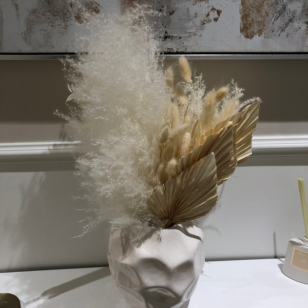 Dried Flowers Bridal Bouquet - Fluffy White - Etsy