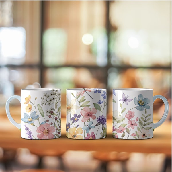 Canva Frame 11oz Mug Full Wrap Mockup | 11oz Coffee Mug Mockup | 3 Mug ...