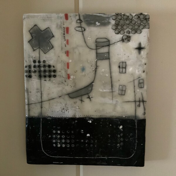 8x10 Encaustic Painting, Encaustic Collage, Encaustic Painting Original ...