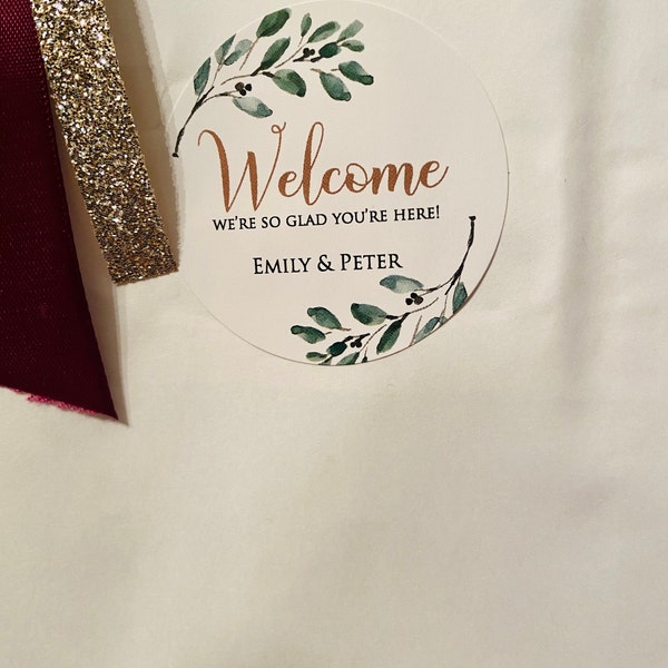Wedding Welcome Stickers Welcome Bag Label Welcome Box Label Hotel Gift ...