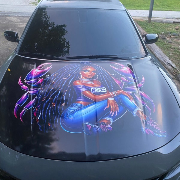 Abstract Girl Car Hood Wrap, Car Hood Decal, Car Hood Sticker, Hood ...