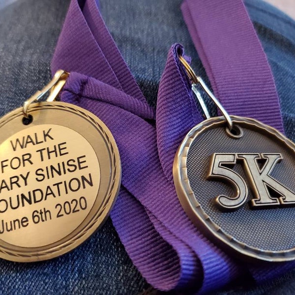 5k Medals, Engraved Medals With Neck Ribbons, Gold 5k Award, Track ...