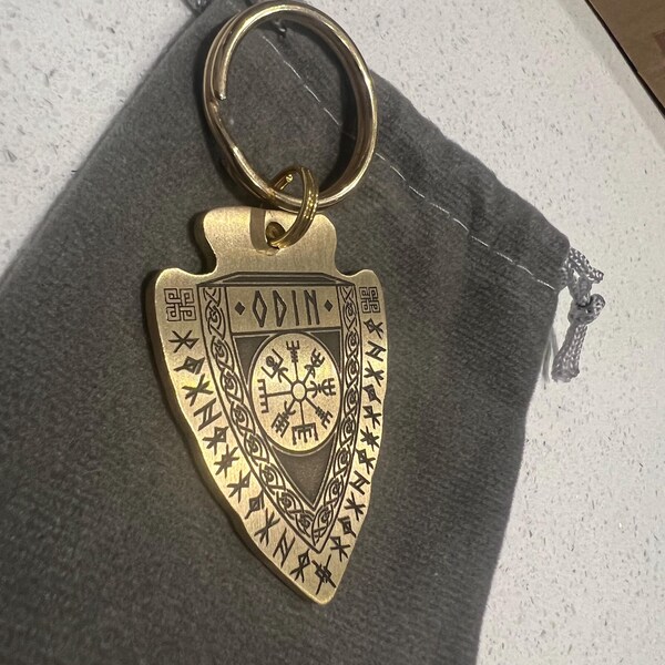 Nordic Viking Dog Tag, Norse Viking Runes Keyring, Tribal Celtic Aztec ...