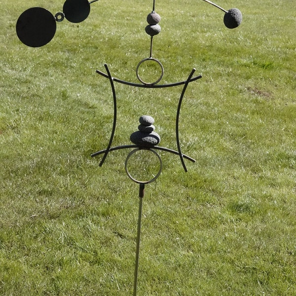 Garden Art Kinetic Wind Sculpture | Large Yard Art Metal Garden Decor ...