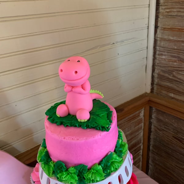 Fondant T-rex Dinosaur Cake Topper: Custom Colors, 1st Birthday - Etsy