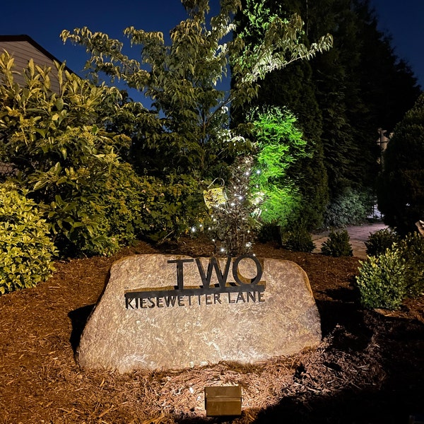 Custom Metal Address Sign for Rock Personalized Landscape Custom ...