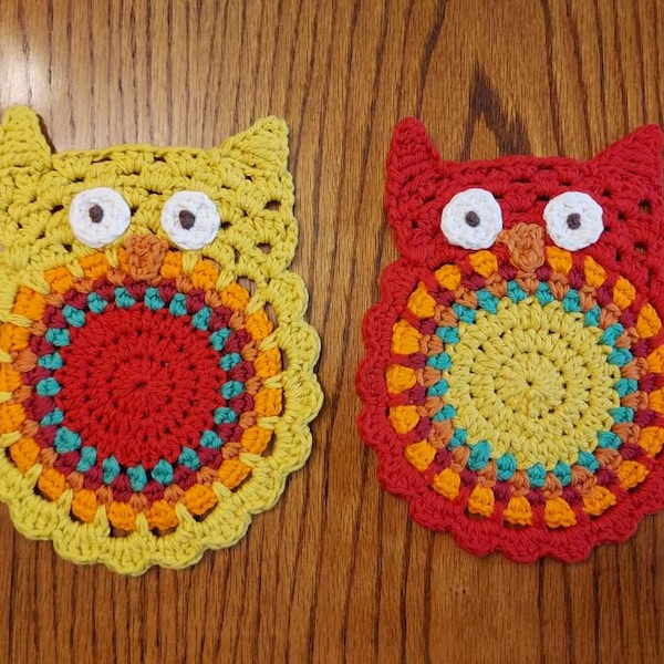 Crochet Owl Coaster Pattern: Applique PDF (digital Download) - Pattern ...