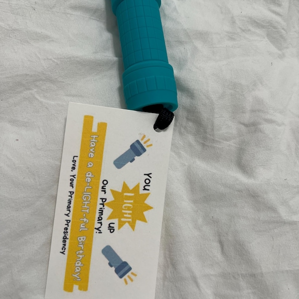 LDS Primary Birthday Tag - Flashlights or Finger Lights - Printable PDF ...