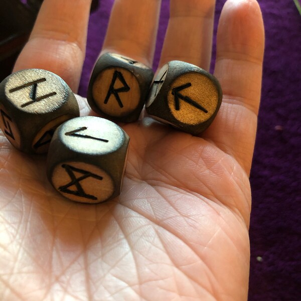 Elder Futhark Rune Dice, Norse Runes, Available With a Burlap Pouch or ...