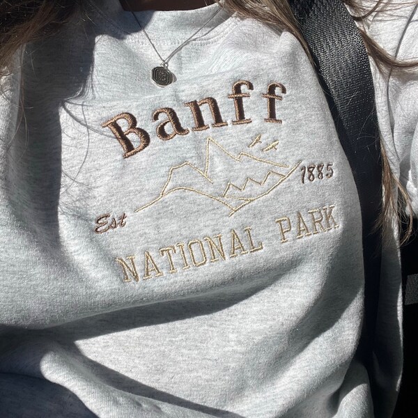 Glacier National Park Embroidered Crewneck | Cozy Adventure Sweater ...