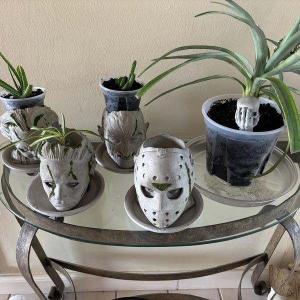 Horror Movie Planter Pots Concrete, Indoor or Outdoor - Etsy