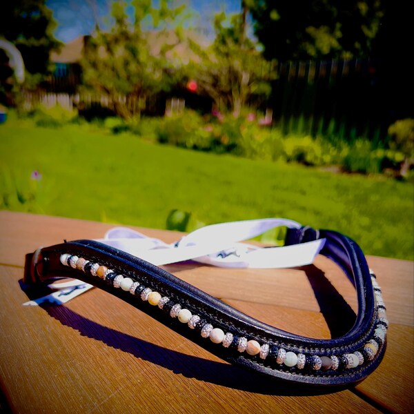 LARGE 2" Bridle Loop (double Bridle) Black Padded Leather Empty Channel ...