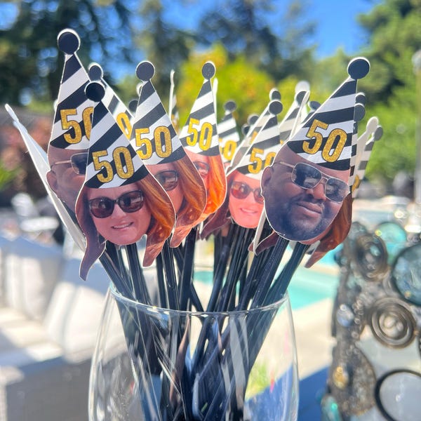 Custom Graduation Face Drink Stirrers, Graduation Party Decor, 2025 ...