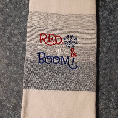 Red White & Boom Machine Embroidery Design 2 Sizes - Etsy