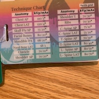 Xray Technique Card Xray Mas and Kvp Chart Radiology - Etsy