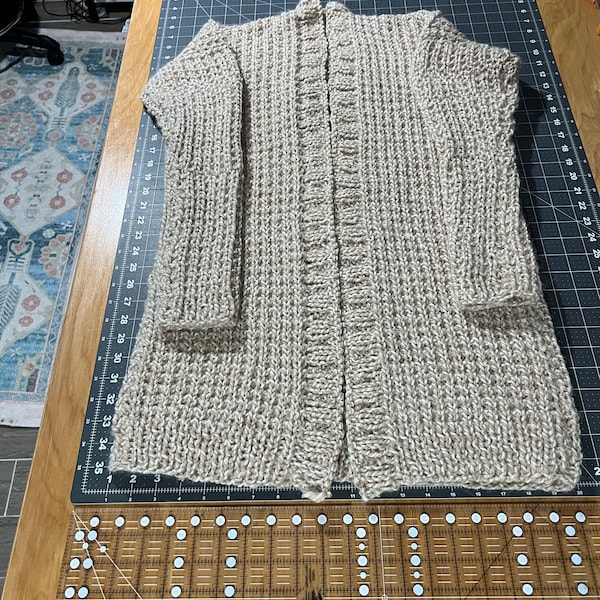 My Big Comfy Ribbed Cardi Knitting Pattern, Easy Knit Sweater Pattern ...