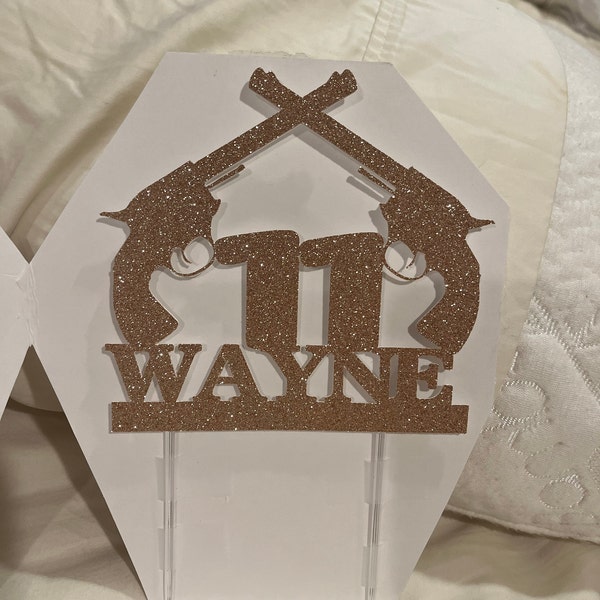 Gun Cake Topper, Pistol Silhouette, Gun Lover Party Decor - Etsy