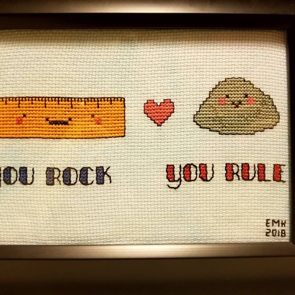You Rock, You Rule: Cute Cross-stitch Pattern - Etsy