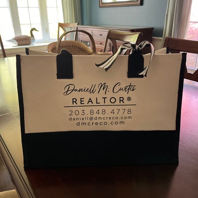 Realtor Tote Bag Personalized Business Tote Bag Custom Real Estate ...
