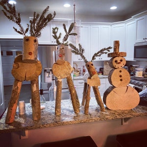 Log Snowmen Family 1 Each Small, Medium and Large - Etsy