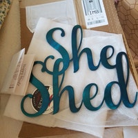 She Shed Metal Script Sign - Etsy