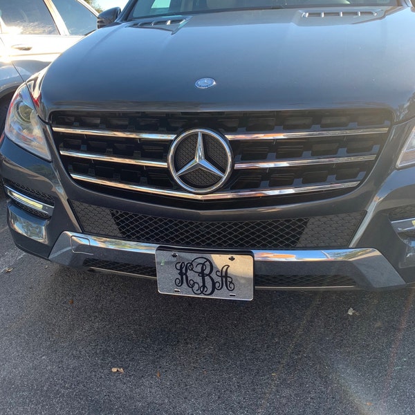 Monogram License Plate Chrome, Monogram Car Tag, Chrome Monogram ...