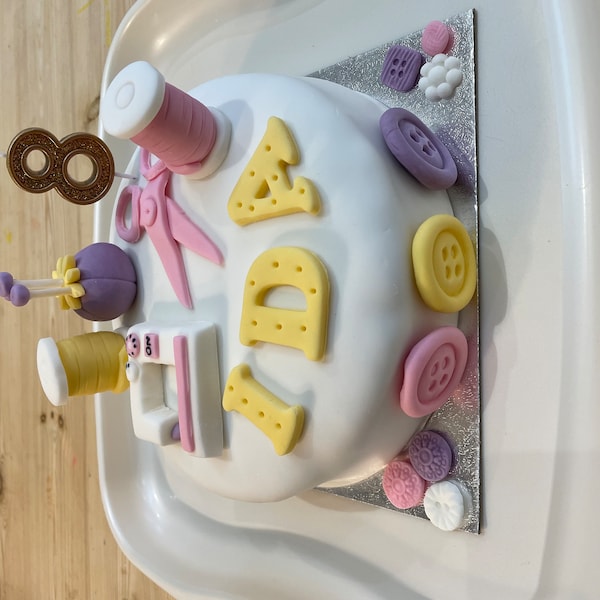 Sewing Cake Topper, Knitting Cake Topper, Crafting Cake Topper ...