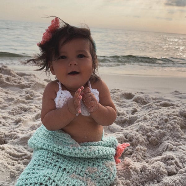 Baby Mermaid Costume, CROCHET MERMAID Outfit, Newborn Mermaid Tail ...