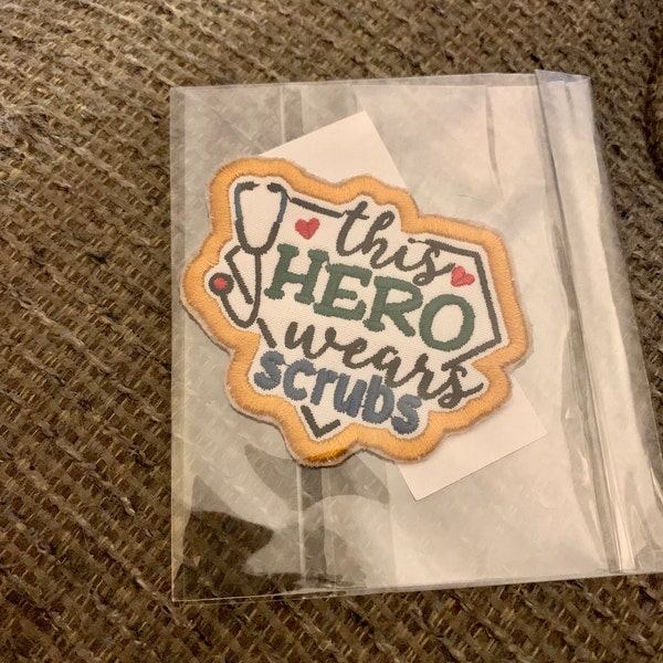 Patch, Healthcare Hero, This Hero Wears Scrubs, Frontline Hero, Iron on ...
