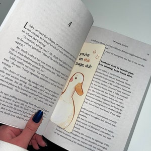 Duck Bookmark You're on This Page Cute Bookmark - Etsy