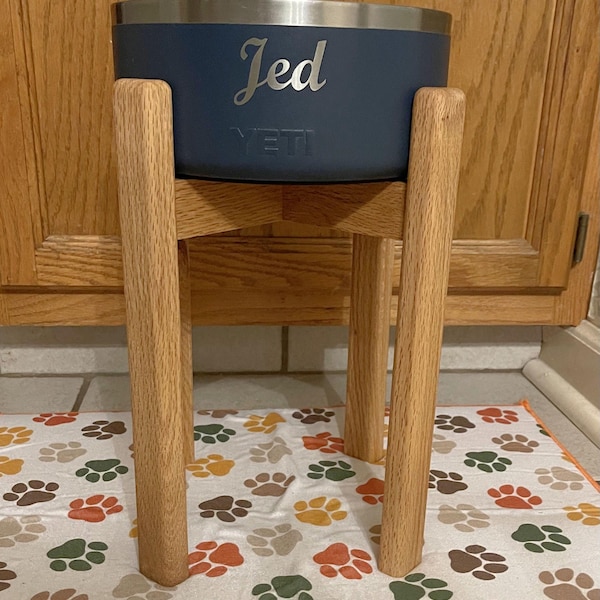 Custom Modern Elevated Dog Bowl Stand | Mid-century Feeding Stand ...