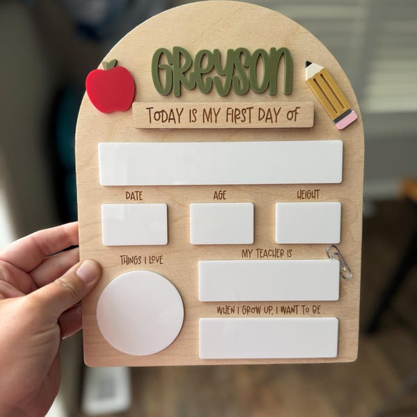 First Day of School Sign, Reusable Back to School Photo Prop ...