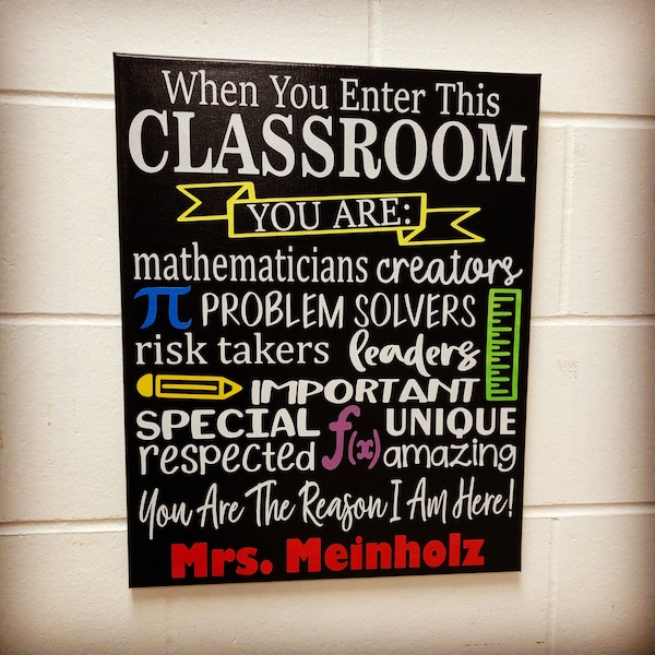 When You Enter This Classroom, Math Teacher Sign, Gift for Math Teacher ...