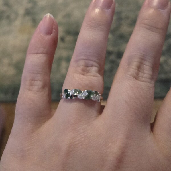 Rainbow Gemstone Eternity Band, Multi Gemstone Ring, 14k Gold Rainbow ...