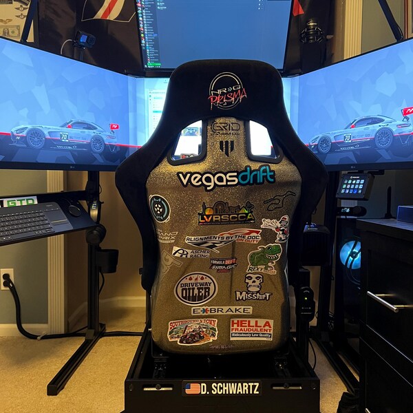 Custom Sim Racing Sign Name Tag and Flag for Driving Rigs Simulators ...