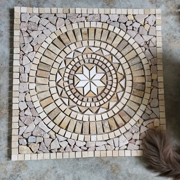 CHEETAH WALL ART - Wild Cheetah Marble Mosaic Wall Art - Mural Wall ...