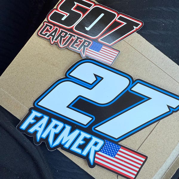 Custom Racing Sticker Personalized Race Name Number Text Car Decal ...