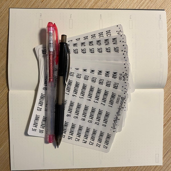 Monthly Days Stickers | 1-31 (varies by Month) Stickers | 3.5 X 5 ...