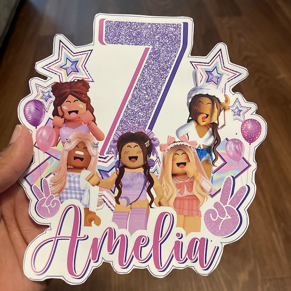 Printable Girl Cake Topper, Birthday Party Cake Topper, Birthday Party ...